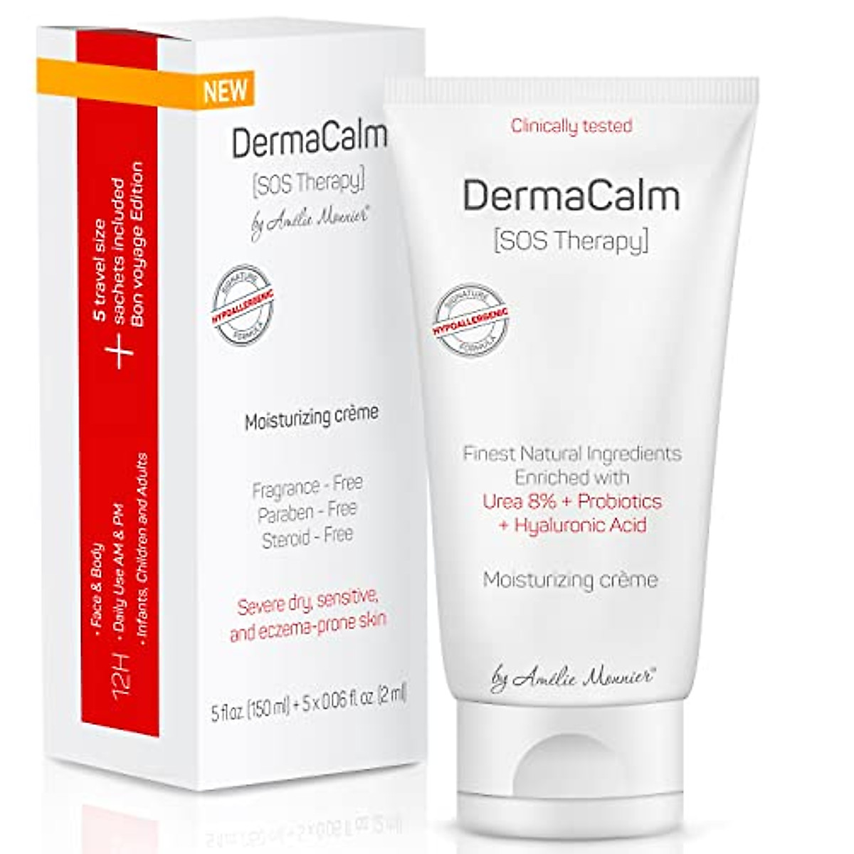 Clinically Tested Cream for Eczema, Dermatitis and Psoriasis Treatment - Urea 8%, Probiotics w/Best Natural Ingredients - Face & Body Moisturizing Lotion - Itchy, Severely Dry, Scaly Skin. Rash Relief. Moisturizer for Adults & Kids