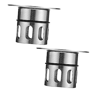 Veemoon 2 Pcs Basket Drain Bathtub Strainer Basket Strainer Drain Hair Strainer Kitchen Sink Bath Filter Sink Waste Stopper Flips Metal Clamshell South Korea