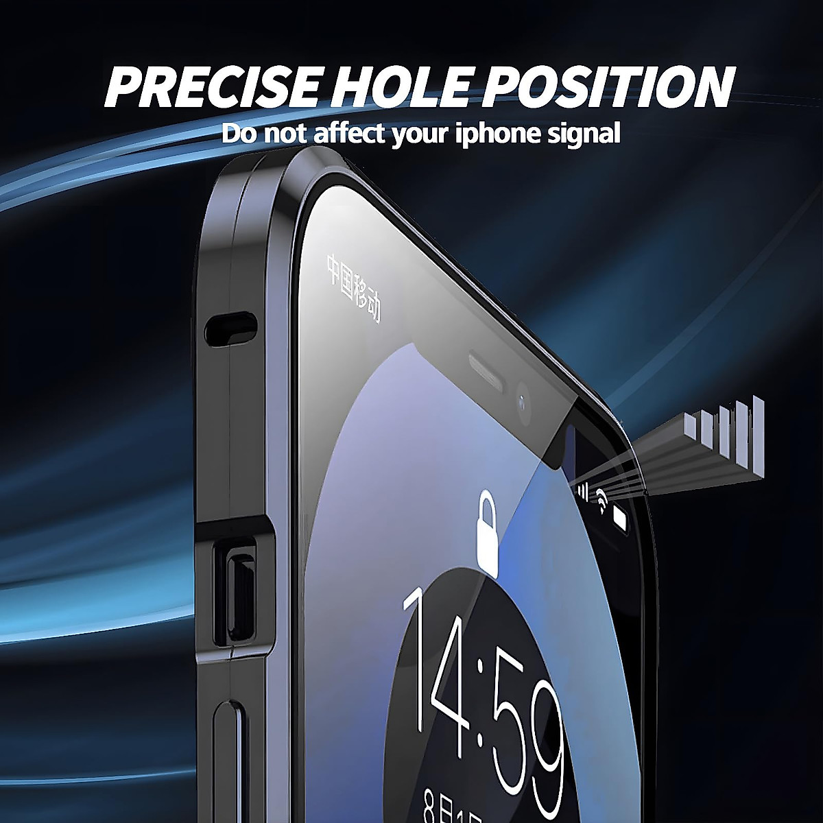 iPhone 14 Pro Max Privacy Case with Camera Lens Protector, Tempered Glass Cover, Anti-Spy Screen, 360 Degree Double-Sided Tempered Glass Metal Bumper Case, Black