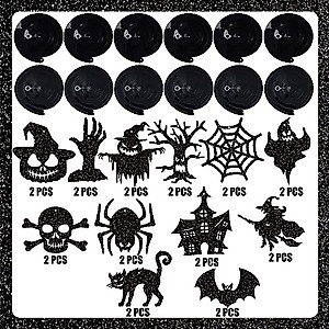 30 Pieces Halloween Hanging Swirls Decorations Halloween Hanging Ceiling Streamers Black Glitter Spooky Hanging Decorations for Halloween Party Haunted House Decor