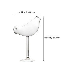 Healvian 4Pcs Bird Cocktail Cup Bird Shaped Glass Goblet Novelty Wine Champagne Goblet Martini Cups Wine Toasting Glasses for Kitchen Bar