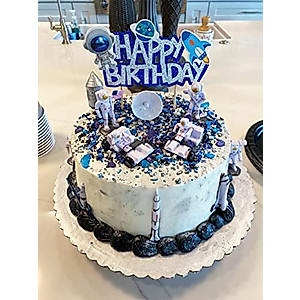 JeVenis Space Birthday Cake Topper Space Birthday Cake Decoration Space Cupcake Decoration Rocket Cake Decoration Astronaut Cake Decoration