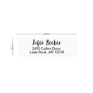 Simple Clear Mixed Script Font Rolled Address Labels/Roll of 250 Chic Personalized Transparent Address Labels/Designer Return Address Stickers in Elegant Plastic Dispenser