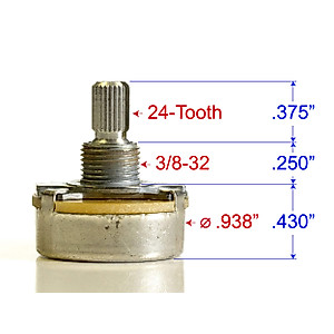 CTS Pot, 250k Audio, Split Shaft (10 Pack)