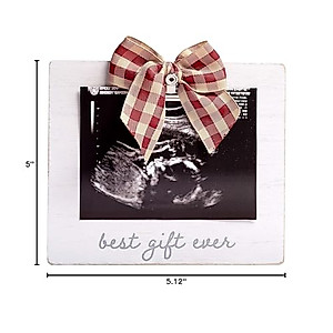 Pearhead Holiday Sonogram Picture Frame, Rustic Christmas Home Décor, Baby Announcement Frame, Nursery Gift for Expecting Moms, Christmas Ideas for New Moms