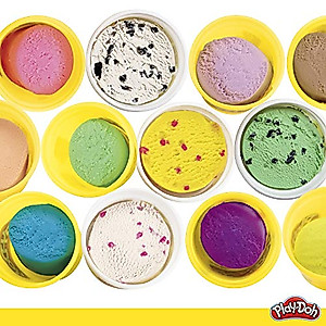 Play-Doh Bulk Ice Cream Theme 13-Pack of Non-Toxic Modeling Compound with Color Burst Plus 6 Tools (Amazon Exclusive)