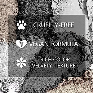 MAKI YIKA Black Grey Smoky Eyeshadow Palette, Matte Black White Gray Silver High Pigmented Smokey Eye Shadow, 9 Colors Long Lasting Shimmer Powder Makeup Palette For Goth Look (Black)