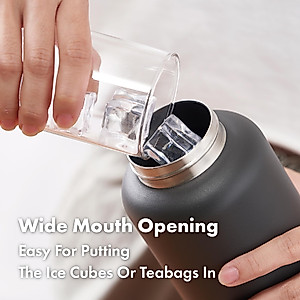 WOKY TICERA 40oz Titanium Ceramic Coated Tumbler - Stainless Steel Vacuum Insulated Water Bottle, Leak-Proof, Hook Handle Lid - Ideal for Gym, Travel, and Everyday Use (Forest Green)