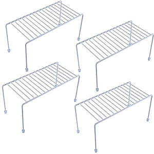 Kitchen Shelves, Cabinet Organization Mini Storage Shelf, Storage Rack Organizer for Kitchen, Fridge, Cabinet, Bathroom (White 4)