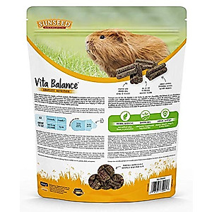 Sunseed 2 Pack of Vita Balance Adult Guinea Pig Food, 4 Pounds Each, All-Natural Pellets