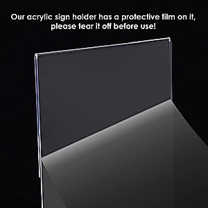 EOOUT Acrylic Sign Holder, A4 Size, 6 Pack, Plastic Flyer Display Holder, Slant Back Clear Paper, Document Menu Table Transparent Stand for Office, Store, Restaurant