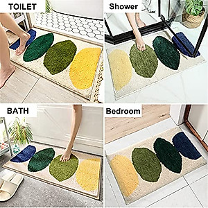 Lemon Bathroom Mat Decor,18''x26'' Fruit Pattern Soft Lemon Floor Rug Microfiber Shaggy Water Absorption Kitchen Rugs Bath Rugs Indoor Rugs