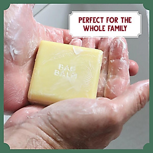 Bag Balm Moisturizing Bar Soap – Gentle Soap for Dry Skin with Lanolin – Hand & Body Cleansing Balm – Rosemary & Mint Scented Sensitive Skin Bar Soap – Natural Body Wash Bar – Made in The USA 3.9 oz