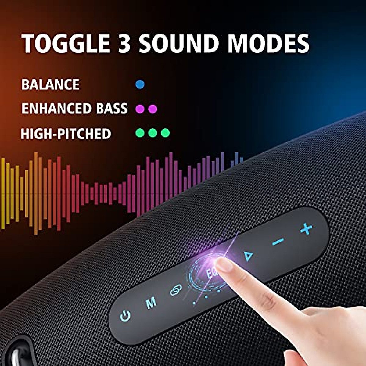 ZEALOT Bluetooth Speakers,75W Portable Bluetooth Speakers with Subwoofer,Speakers Bluetooth Wireless IPX6 Waterproof,50H Play,Deep Bass,Stereo Loud,EQ,Bluetooth Speaker for Party,Beach,Camping(Black)