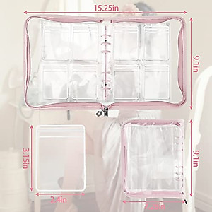 Transparent Jewelry Organizer, Jewelry Storage Book with Pockets, Travel Jewelry Storage Album Binder Zipper Pouch Bag for Necklaces Earrings Ring Display - 80 Grids+80 Anti-Oxidation PVC Bags