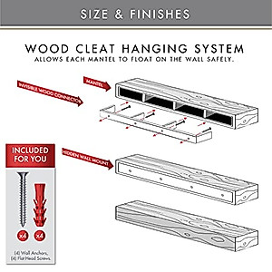 BODRUM WOODEN Beam Wood Shou Sugi Ban Fireplace Shelf Mantelpiece Shelving Water-Based Paint Floating Cottage Solid Easy Install Real Tree Handmade (Rustic Burn, 72'')