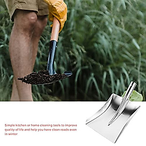 GANAZONO Snow Shovel Head Stainless Steel Winter Snow Removing Shovel Poultry Feed Shovel Head Pan Snow Pushing Shovel Accessories (Silver)