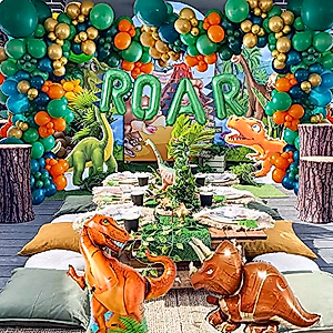 Dinosaur Balloon Garland Arch Kit Birthday Party Supplies Roar Foil For Boys Girls Decorations Green Kids Foil Jungle