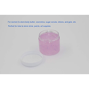 suituts 28 Pack 5oz (150ml) Plastic Slime Jars/Containers with White Lids, Plastic Jars with Lids, Storage Favor Jars/Empty Wide-Mouth Jars for Slime, Body Butter, Cosmetics, Scrub