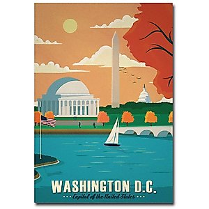 Washington D.C. Travel Vintage Art Refrigerator Magnet Size 2.5" x 3.5"