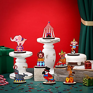 Wenqik 16 Pcs Wood Carnival Centerpieces for Tables Carnival Party Decorations Circus Theme Party Decorations Wooden Carnival Table Decorations for Carnival Baby Shower Birthday Party Supplies