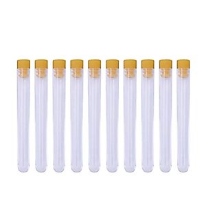 10pcs Transparent Cross-Stitch Needle Tube Sewing Needle Dispenser Organizer Plastic Storage Bottle with Colored Cap Needle case,Sewing Needle Holder(65#)