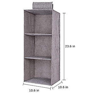 Japarismo Hat Rack Organizer Dust Shield Storage Shelf Hanging Baseball Cap Keep Holder for Closet Clothing and Accessories Shelves (Natural Gray, 3 Shelves 10.6W×10.6D×23.6H)