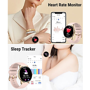 Holiday Smart Watches for Women with Answer Make Calls, 1.32" Ladies Fitness Watch with Heart Rate Monitor Sleep Step Counter Tracker, IP68 Waterproof Smartwatch for Android iOS Phone (2 Straps)
