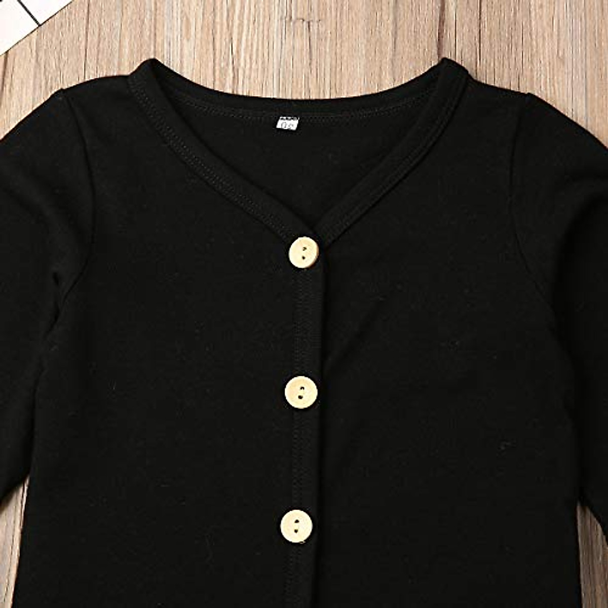 GOOCHEER Casual Toddler Girl Clothes Long Sleeves Shirt Top Trousers Pants Set Toddler Girl Leopard Outfit Fall Winter Clothing (Black, 4-5T)