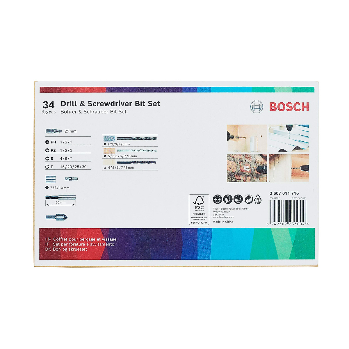 Bosch Professional 2607011716 34-Piece Screwdriver bit Set (for Wood, Metal and Stone, Accessories for Drill Drivers)