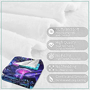 Mushroom Blanket, Mushroom Gifts for Women, Mushroom Decor Wonderland Gifts for Mushroom Lovers Soft Cozy Flannel Mushroom Throw Blanket for Couch Bedding 50" X 40"