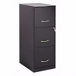 Scranton & Co 3 Drawer Letter File Cabinet in Black