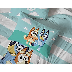 Jay Franco Bluey & Bingo 7 Piece Full Size Bed Set - Includes Comforter & Sheet Set - Super Soft Kids Bedding Fade Resistant Microfiber (Official Bluey Product)