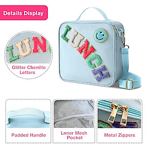 CCidea Lunch Box for Men Women Adults, Portable Insulated Lunch Bag for Office Work School, Reusable Zippered Bento Lunch Box for Kids (Tiffany Blue)