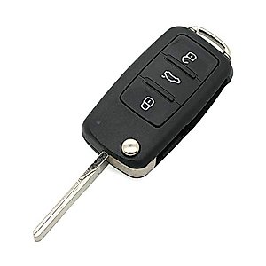 SEGADEN Replacement Key Shell Compatible with VOLKSWAGEN VW PASSAT SEAT SKODA 3 Button Keyless Entry Remote Flip Key Case Fob SS826B