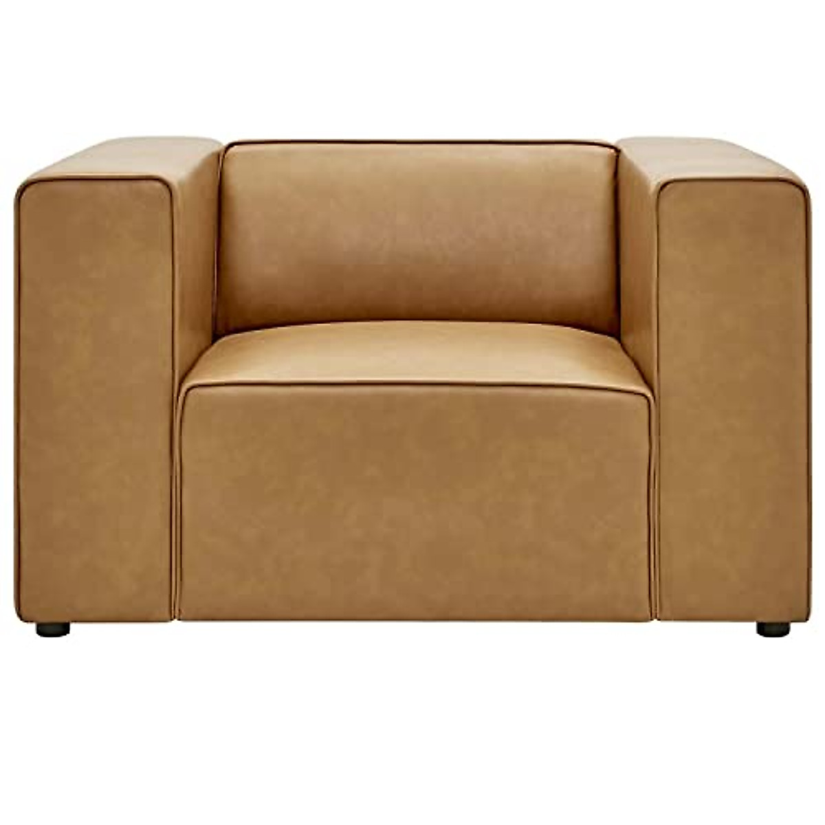 Modway Mingle Vegan Leather Lounge Armchair, Tan