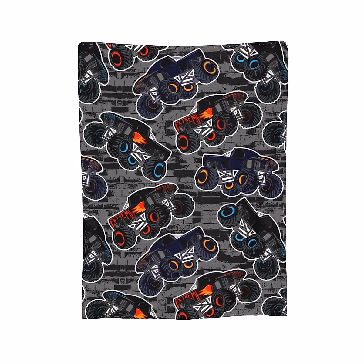 Perinsto Monster Truck Boys Style Throw Blanket Ultra Soft Warm All Season Decorative Fleece Blankets for Bed Chair Car Sofa Couch Bedroom 60"X50"