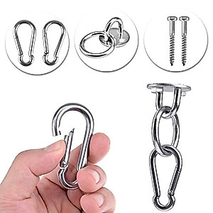 Cyfie Super Strong Hammock Hanging Hook Kit Load 800 lbs, Stainless Steel Heavy Duty Swing Hangers for Hammock, Swing Chair, Punching Bag for Indoor & Outdoor Relaxation (0186 Hammock Hook Kit)