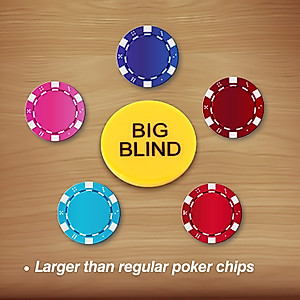 GSE Games & Sports Expert Small Blind, Big Blind, Dealer Button - Set of 3 Professional Casino Texas Hold‘em Poker Button for Gambling Card Games, Poker Nights, Tournaments