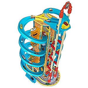 KidKraft Super Vortex Racing Tower 5-Story Race Track Toy for Die-Cast Cars; Storage for 50+ Vehicles, Gift for Ages 3+