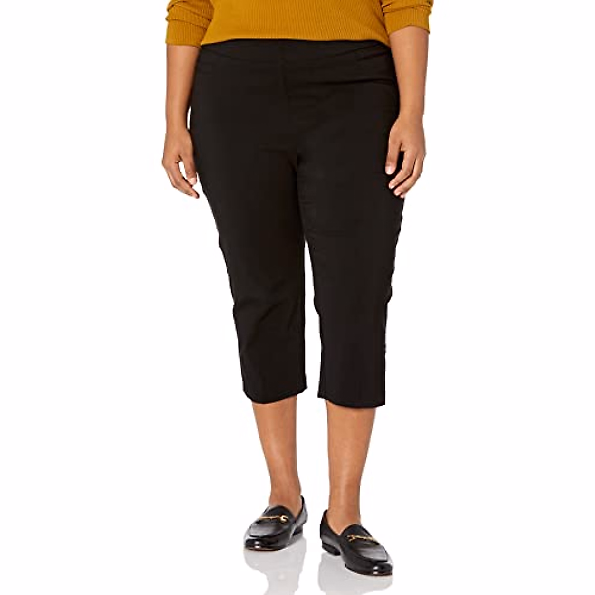 Briggs New York Womens Plus-Size Pull On Capri Pocket Casual Pants, Black, 22 Plus