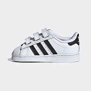 adidas Originals unisex child Superstar Cloudfoam Sneaker, White/Black/White, 7 Toddler US