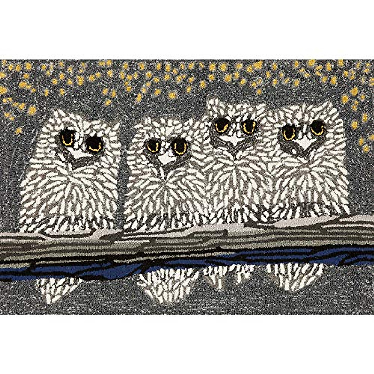Liora Manne Frontporch Indoor Outdoor Rug - Novelty Design, Hand Hooked, Weather Resistant, UV Stabilized, Foyers, Porches, Patios & Decks, Owls, 2' x 3'