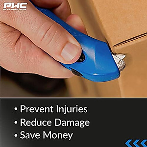 Pacific Handy Cutter RSC-432 Restaurant Safety Cutter with Auto-Locking Safety Hood, Disposable, Food-Safe NSF Certified Safety Box Cutter