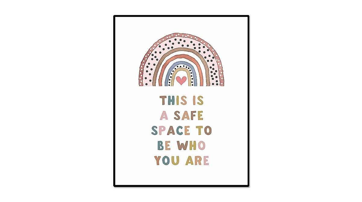 Safe Space Boho Classroom Decor | Unframed Teacher Poster