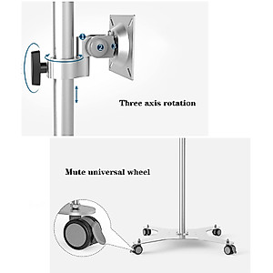 Monitor Arms Floor-standing Monitor Stand Mobile Single Monitor Stand Mount with Wheels and Keyboard Tray Height-adjustable LCD Monitor Stand for 10"-34" Monitor Adjustable Height Monitor