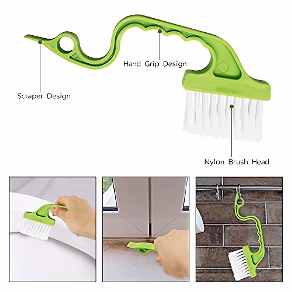 8 Pcs Hand-held Groove Gap Cleaning Tools - Door Window Track Crevice Cleaning Brushes Blind Cleaner Duster, Window Magic Cleaning Brush for Shower Door, Car Vents, Air Conditioner, Keyboard, Shutter