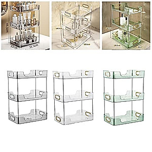 3 Tier Countertop Organizer Multipurpose Counter Vanity Tray Cosmetic Perfume Makeup Display Container for Living Room Bathroom Toilet Home , Gray