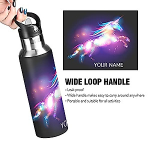 Unicorn Personalized Water Bottle Double Stainless Steel Insulated Simple Customized Cup