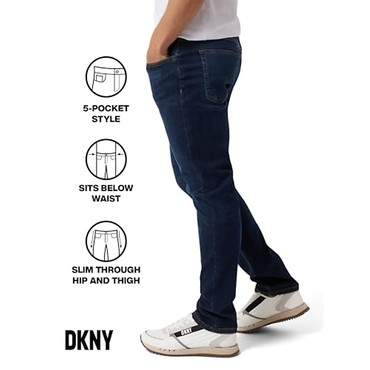 DKNY Jeans for Men - Premium Soft Slim Fit Mens Stretch Jeans